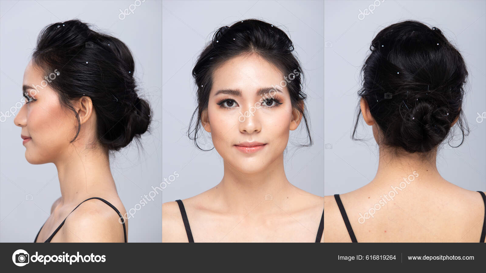 Half Body Face Shot 20S Asian Woman Has Beautiful Wedding Stock Photo ...