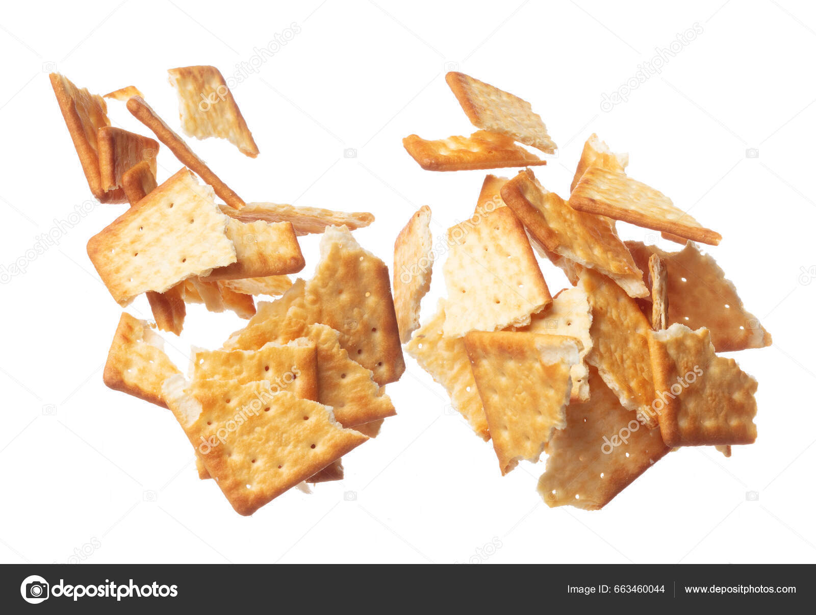 Cracker Butter Square Fall Fly Mid Air Golden Crispy Cracker Stock ...