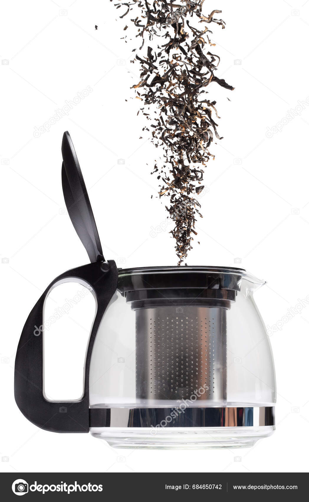 Pouring Black Tea Leaf Teapot Woman Pour Green Tea Leave Stock Photo by ...