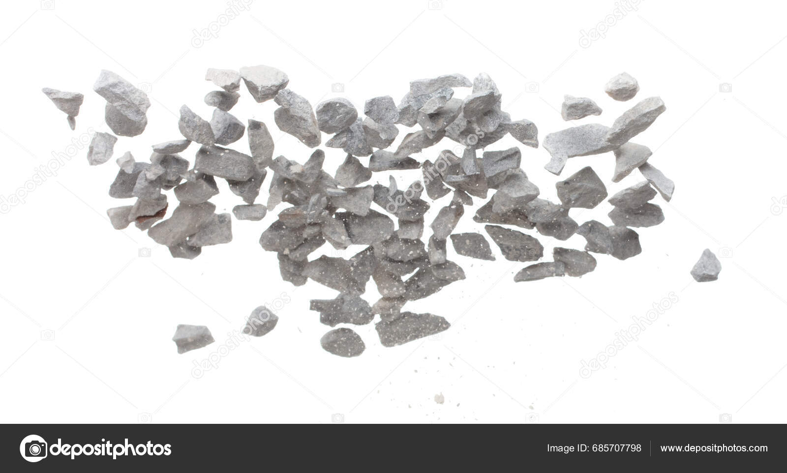 Rock Gravel Fly Explosion Fall Gray Stone Pebbles Rock Explode Stock ...