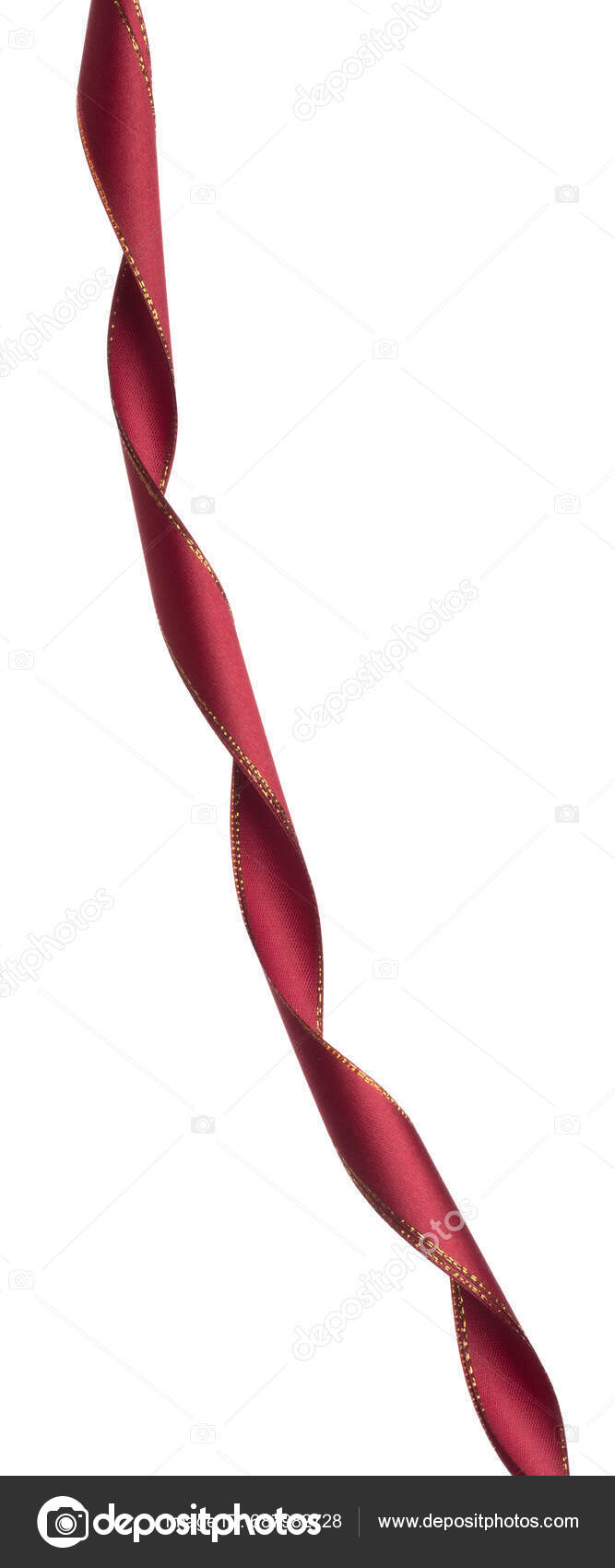 Red Ribbon Long Straight Fly Air Curve Roll Shiny Red — Stock Photo ...