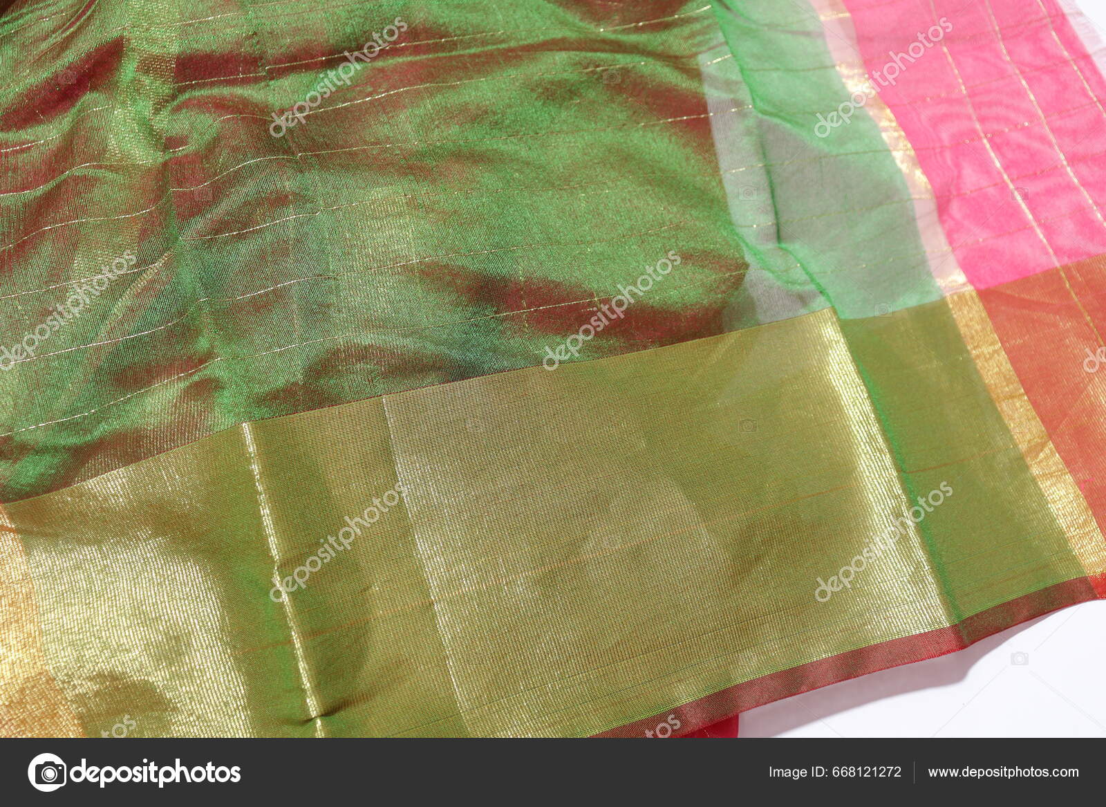 Traditional Handmade Work Saree Isolated White Background — Stock Photo ...