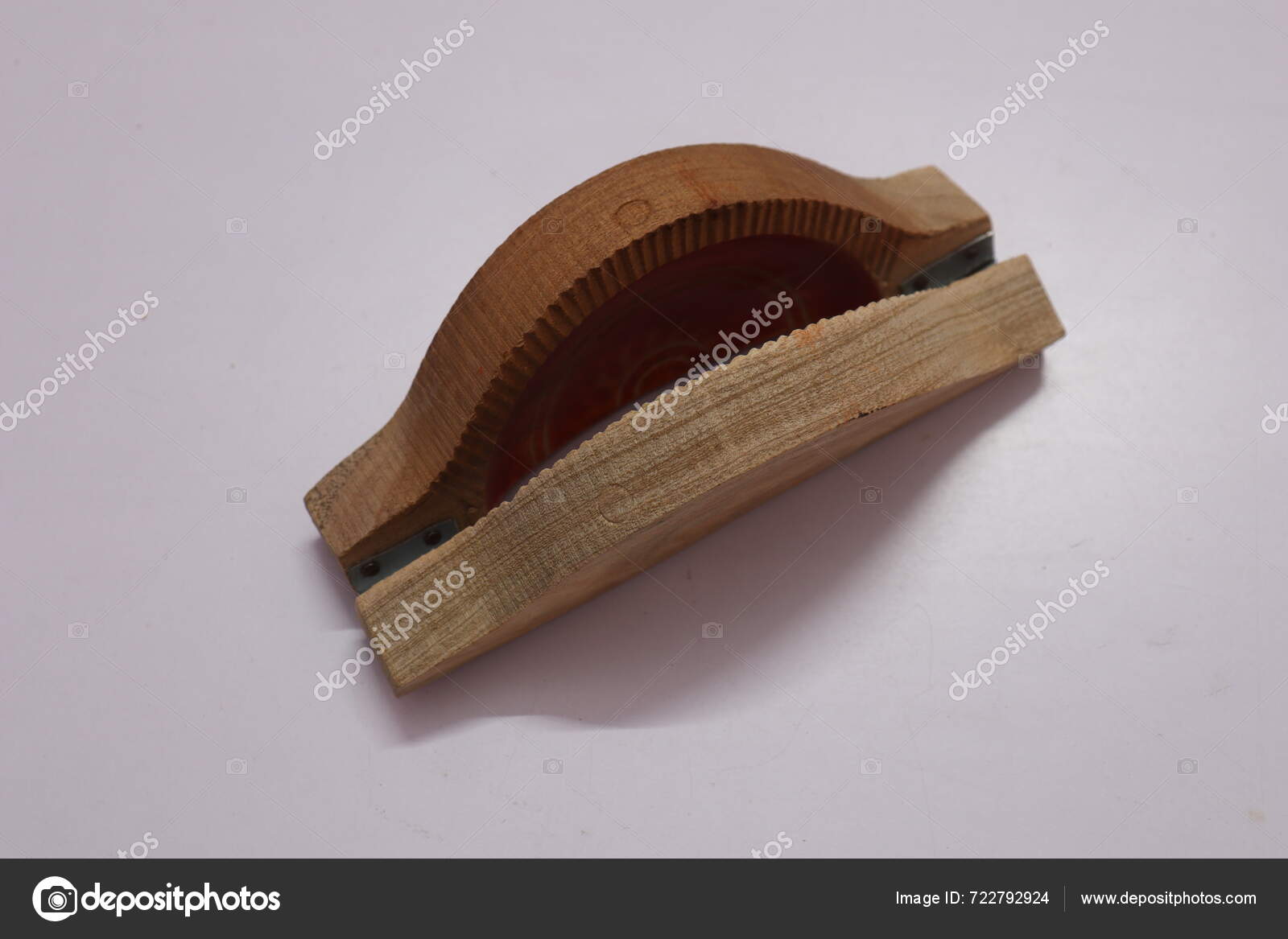 Wooden Kitchen Tool Mould Garijelu Isolated White Background — Stock ...