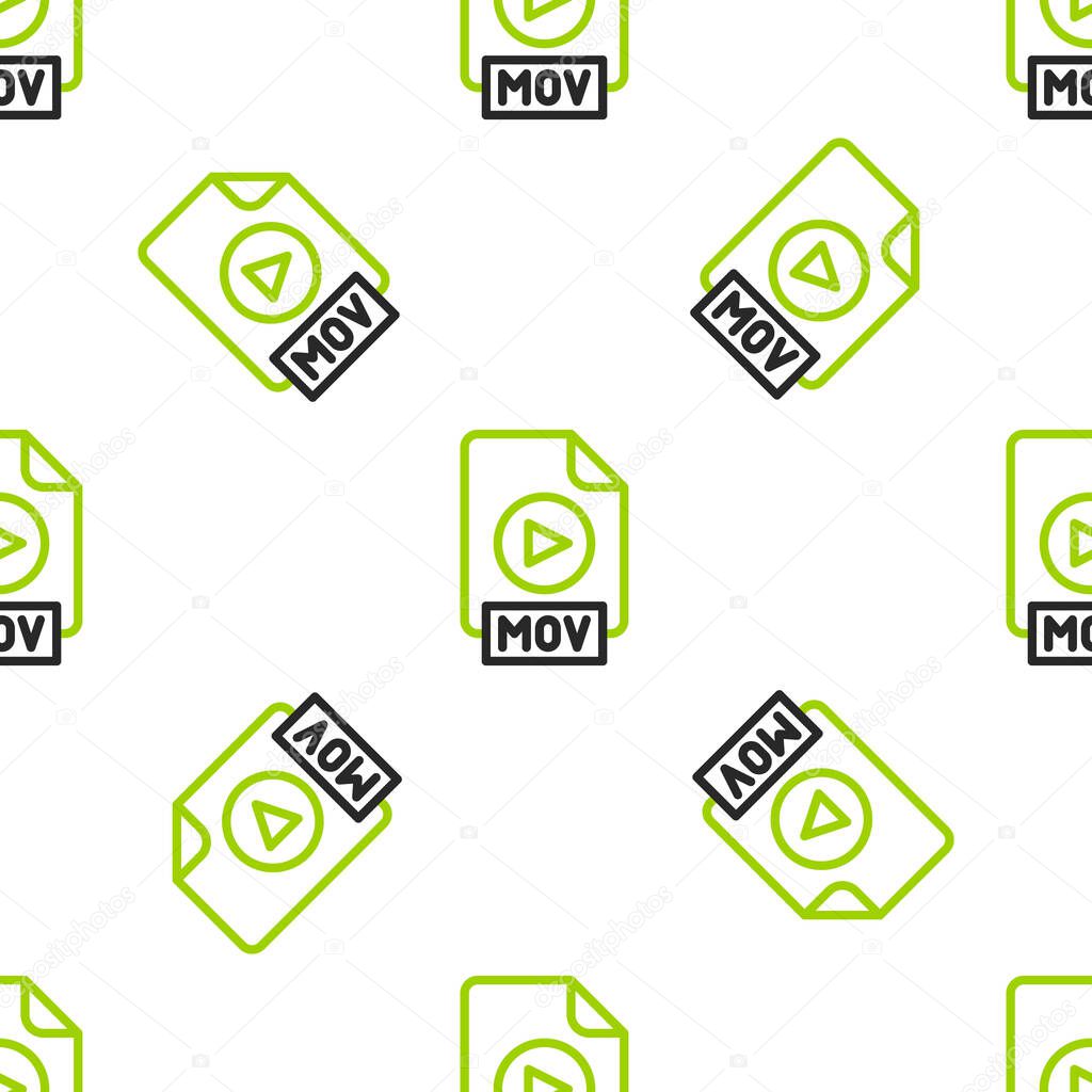 Documento de archivo MOV de línea. Descargar icono de botón mov aislado ...