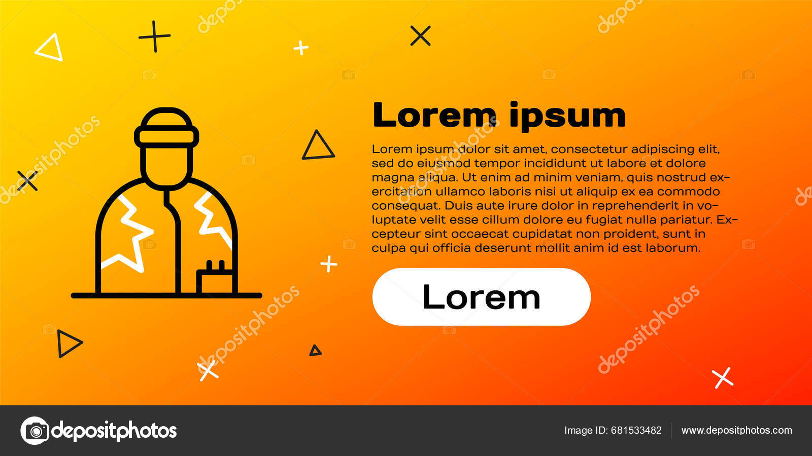 Line Homeless Icon Isolated Yellow Background Homelessness Problem ...