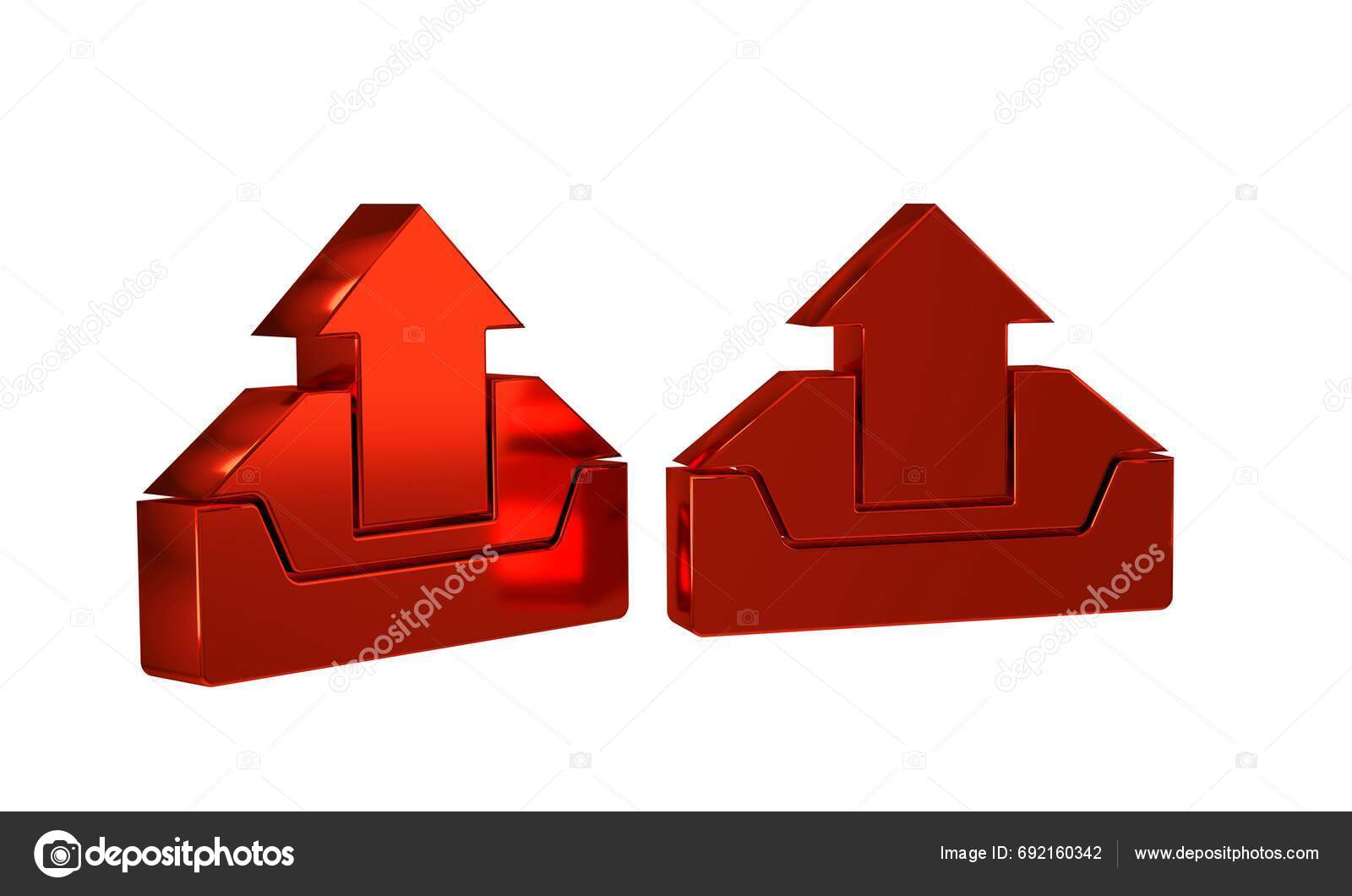 Red Upload Inbox Icon Isolated Transparent Background Stock Photo by ©vectorstockvadim 692160342