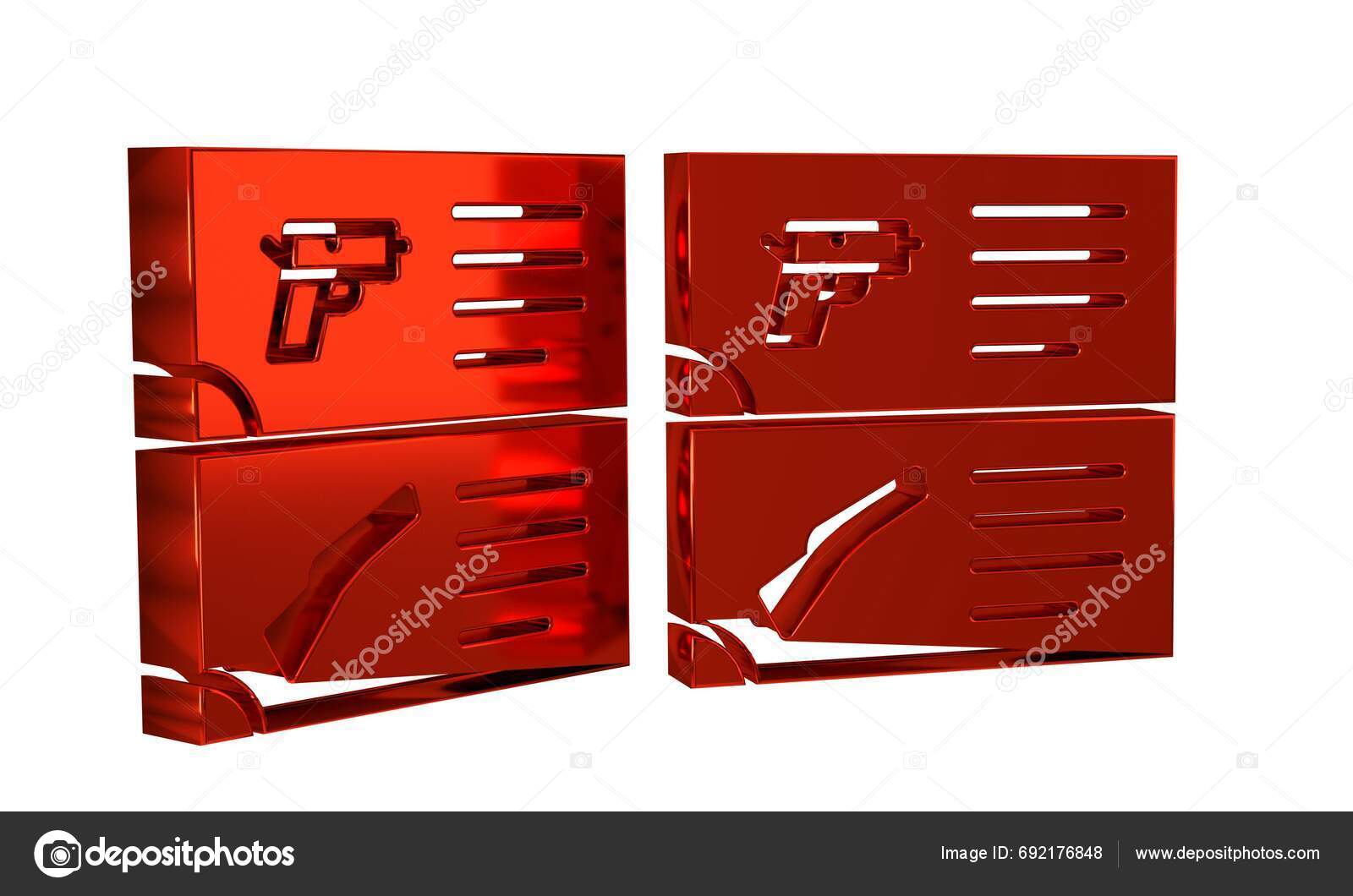 Red Weapon Catalog Icon Isolated Transparent Background Police Military ...