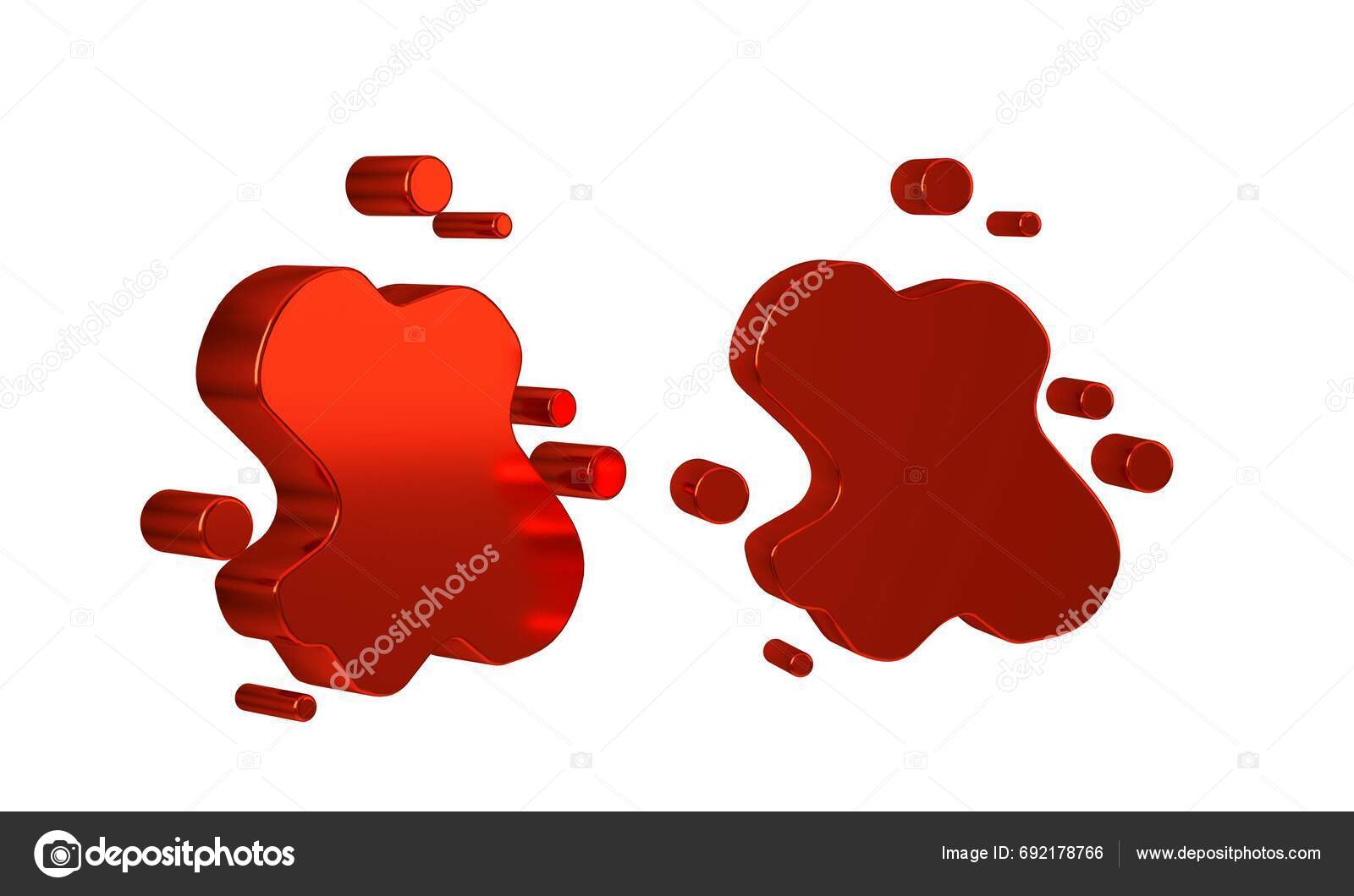 Red Water Spill Icon Isolated Transparent Background Stock Photo by ...
