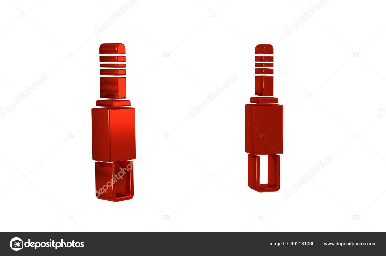 Red Audio Jack Icon Isolated Transparent Background Audio Cable ...