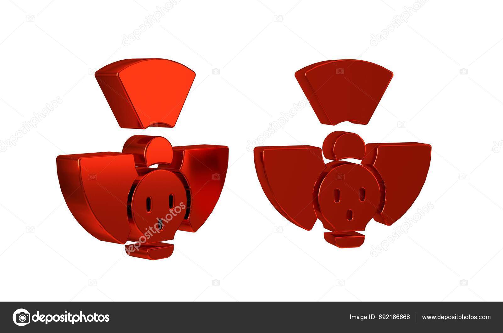 Red Radioactive Icon Isolated Transparent Background Radioactive Toxic ...