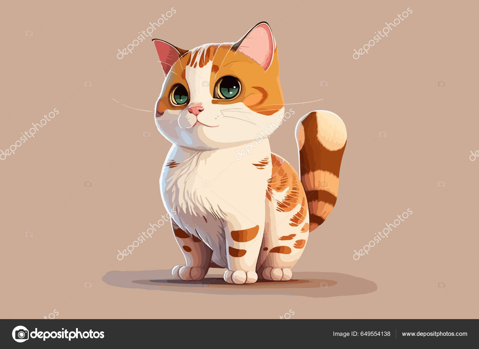 Gato Personaje Cuerpo Completo Ilustración Vector Dibujos Animados ...