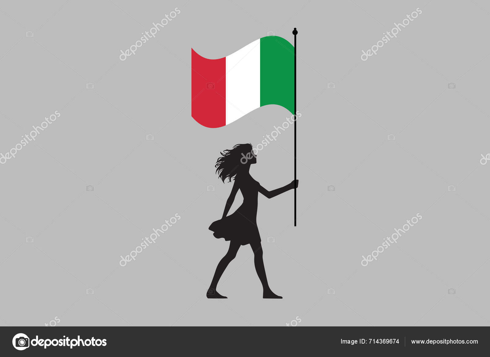 Italy Girl Flag Vector Flag Italy Italian Flag Vector Illustration ...