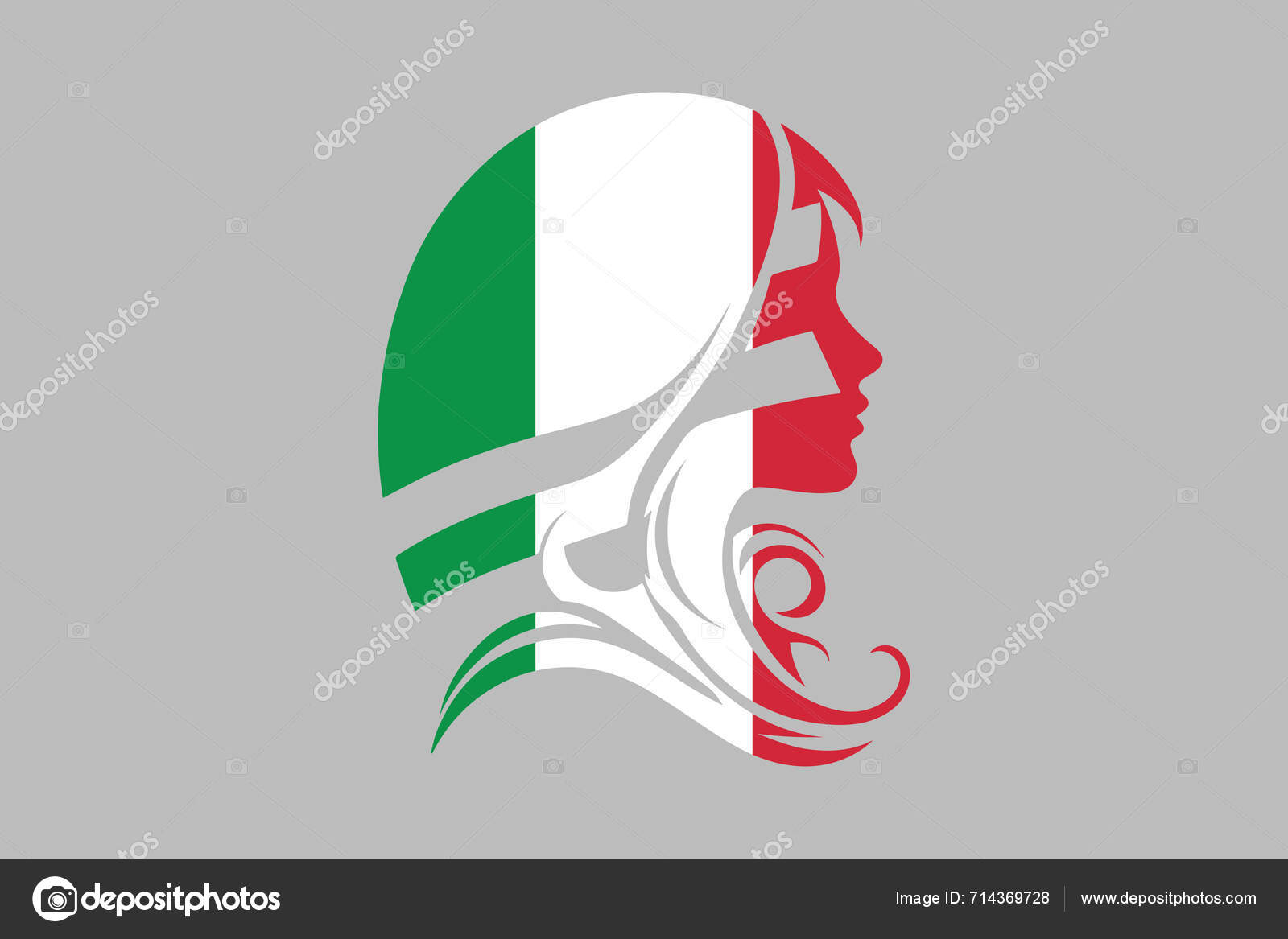 Italy Flag Girls Shape Vector Flag Italy Italian Flag Vector Stock ...