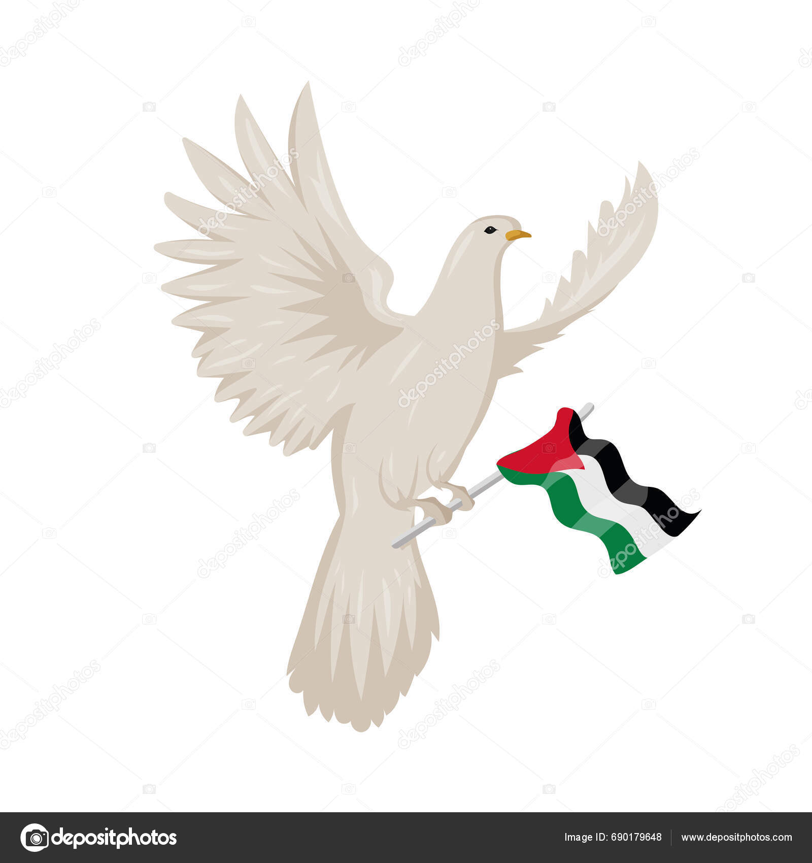Palestine Peace Dove Flag Vector Isolated Stock Vector By ©vec Stock
