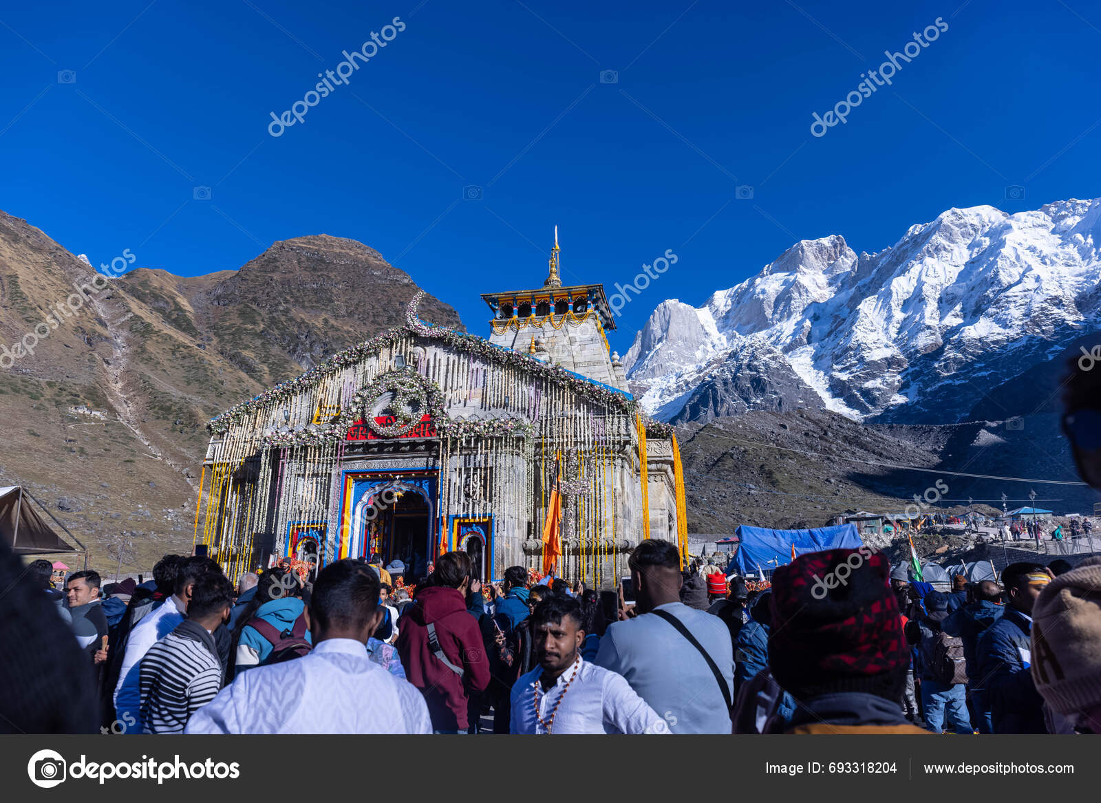 Kedarnath Uttarakhand India October 2022 Baba Kedarnath Temple Snow ...