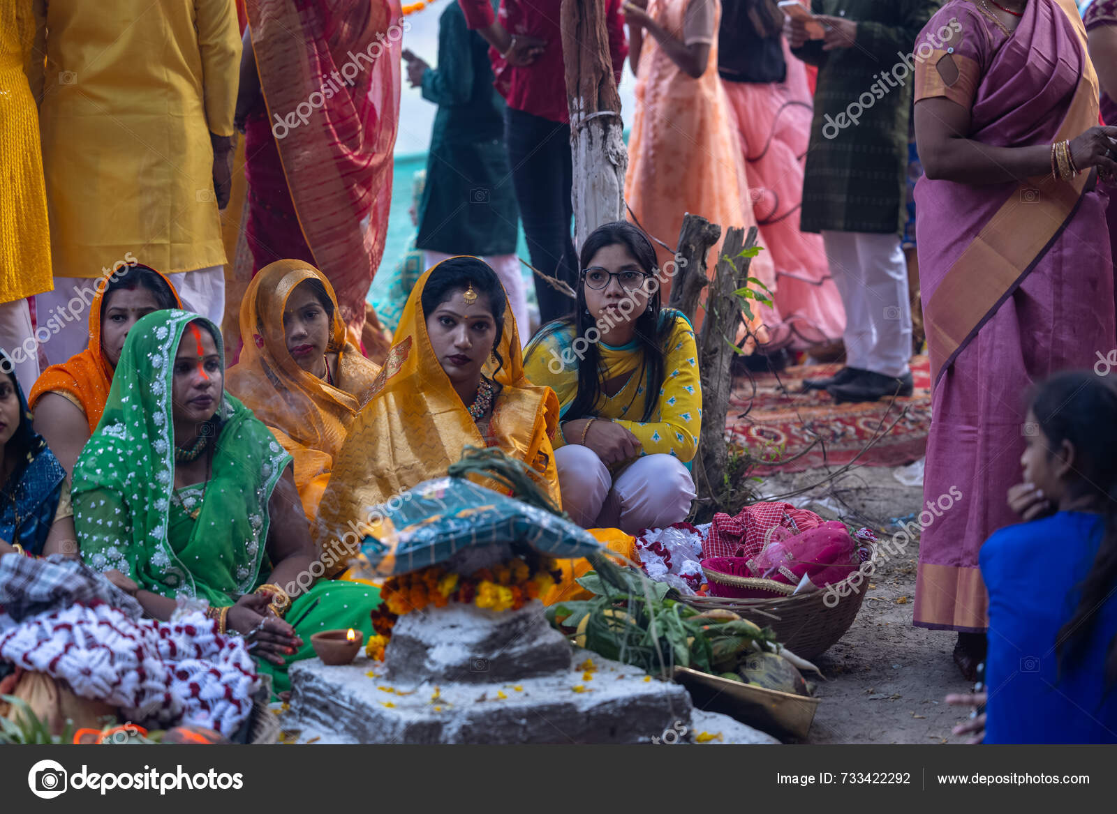 Ghaziabad Uttar Pradesh India November 2023 Chhath Puja Group Indian ...