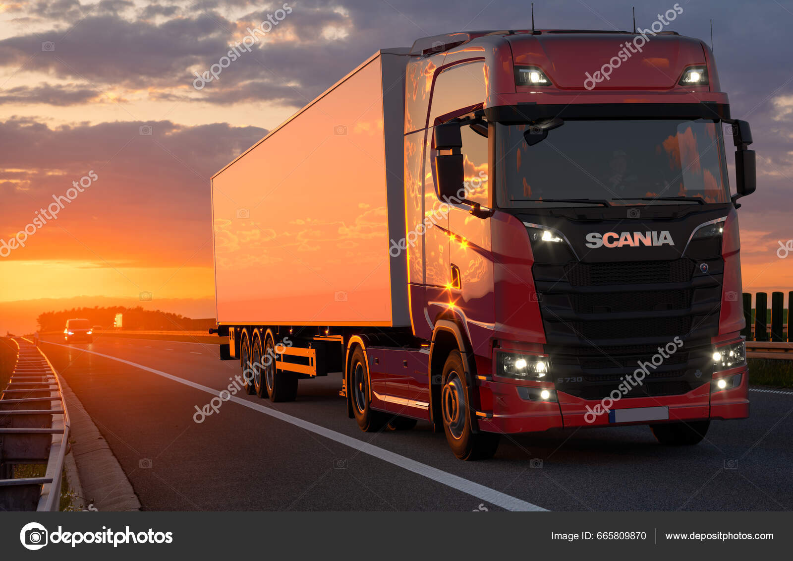 Scania 730 Truck Semi Trailer Motorway — Stock Editorial Photo ...