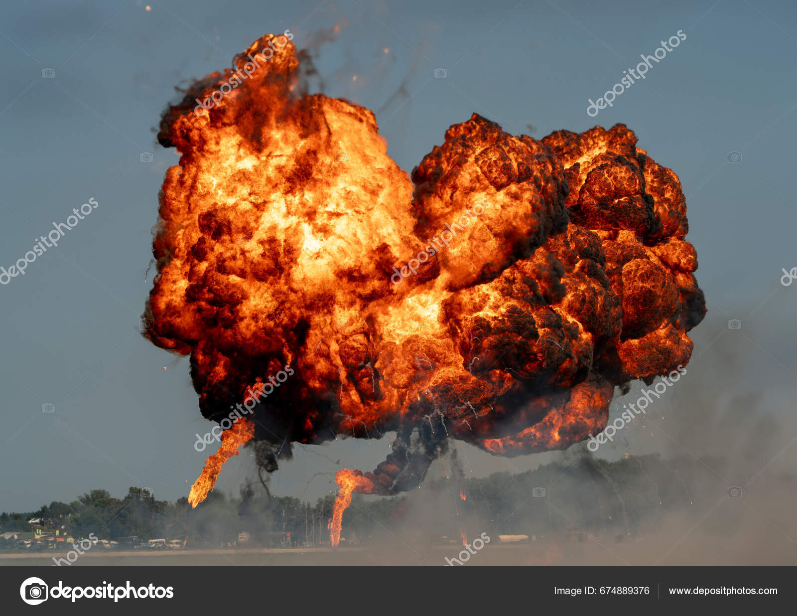 Series Explosions Ground Napalm Pyrotechnic Material — Stock Photo ...