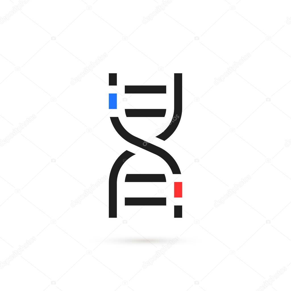 logotipo de edición de genoma lineal simple. línea delgada plana mínima ...