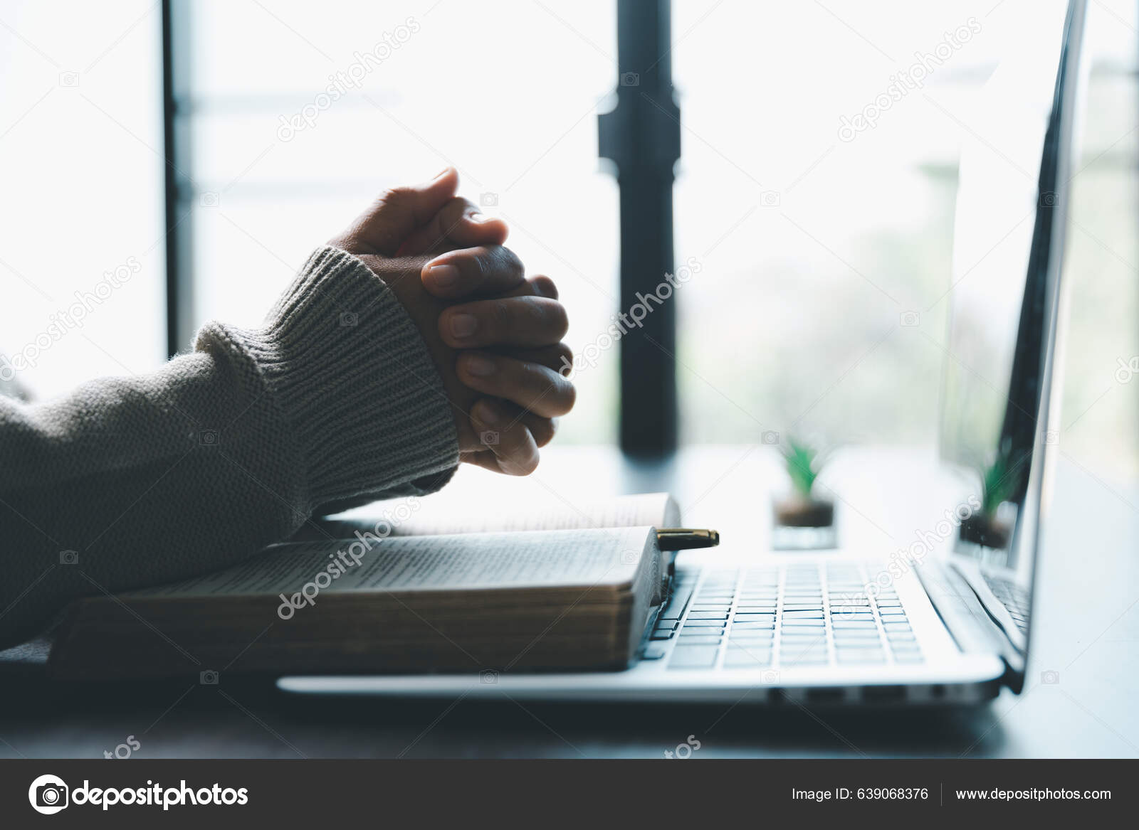 Christian Online Technology Concept Hands Praying Christian Digital ...