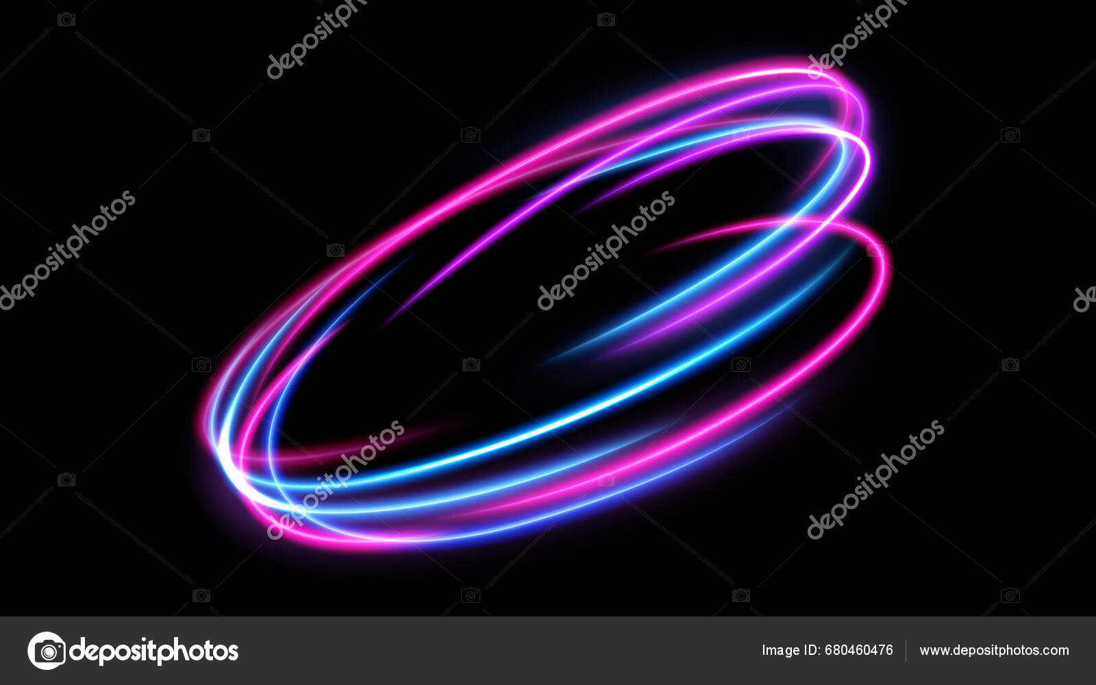 Rotating Neon Rays Long Time Exposure Motion Blur Effect Vector Stock ...