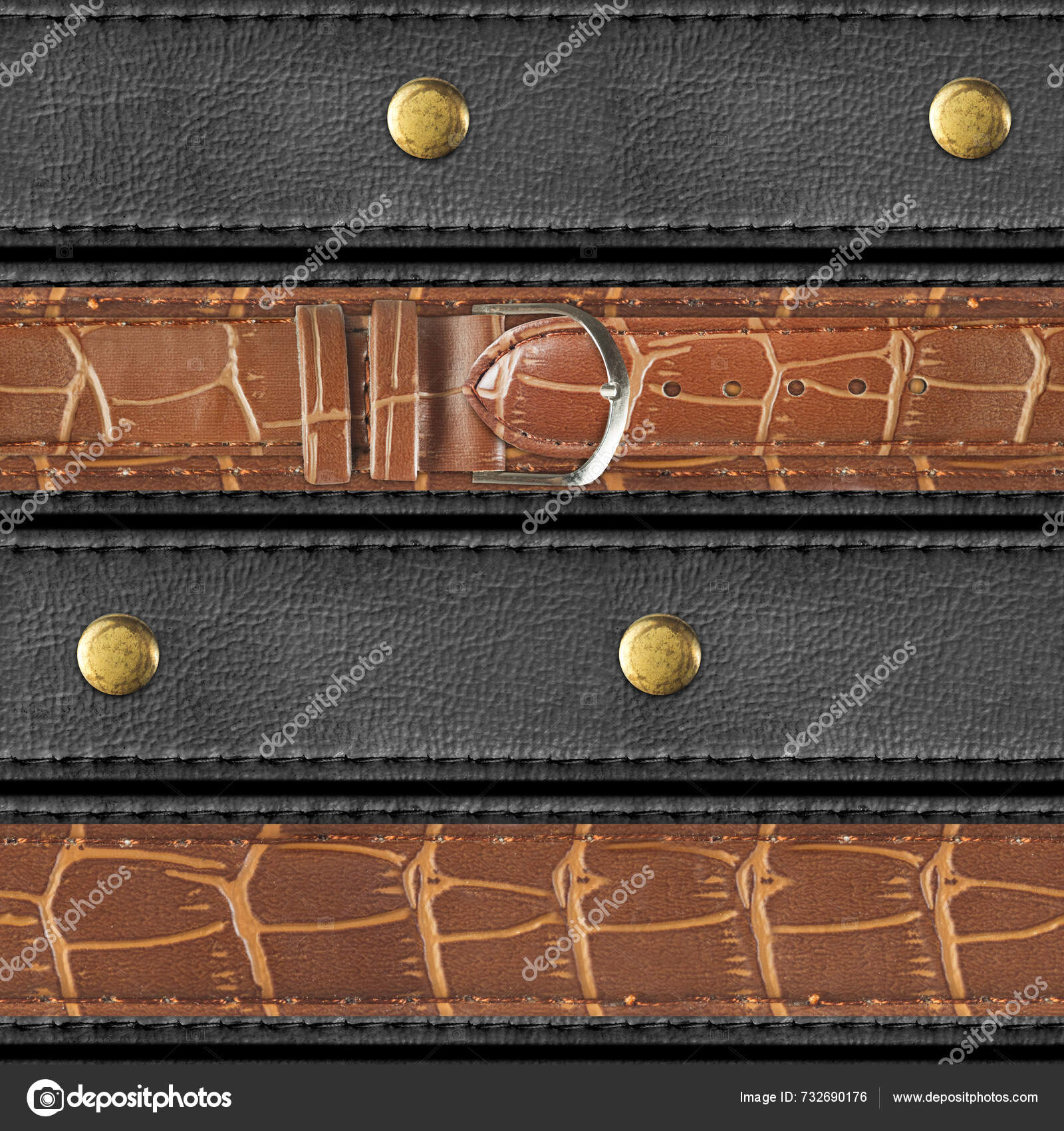 Seamless Photo Texture Photo Black Colored Leather Belt Material ...