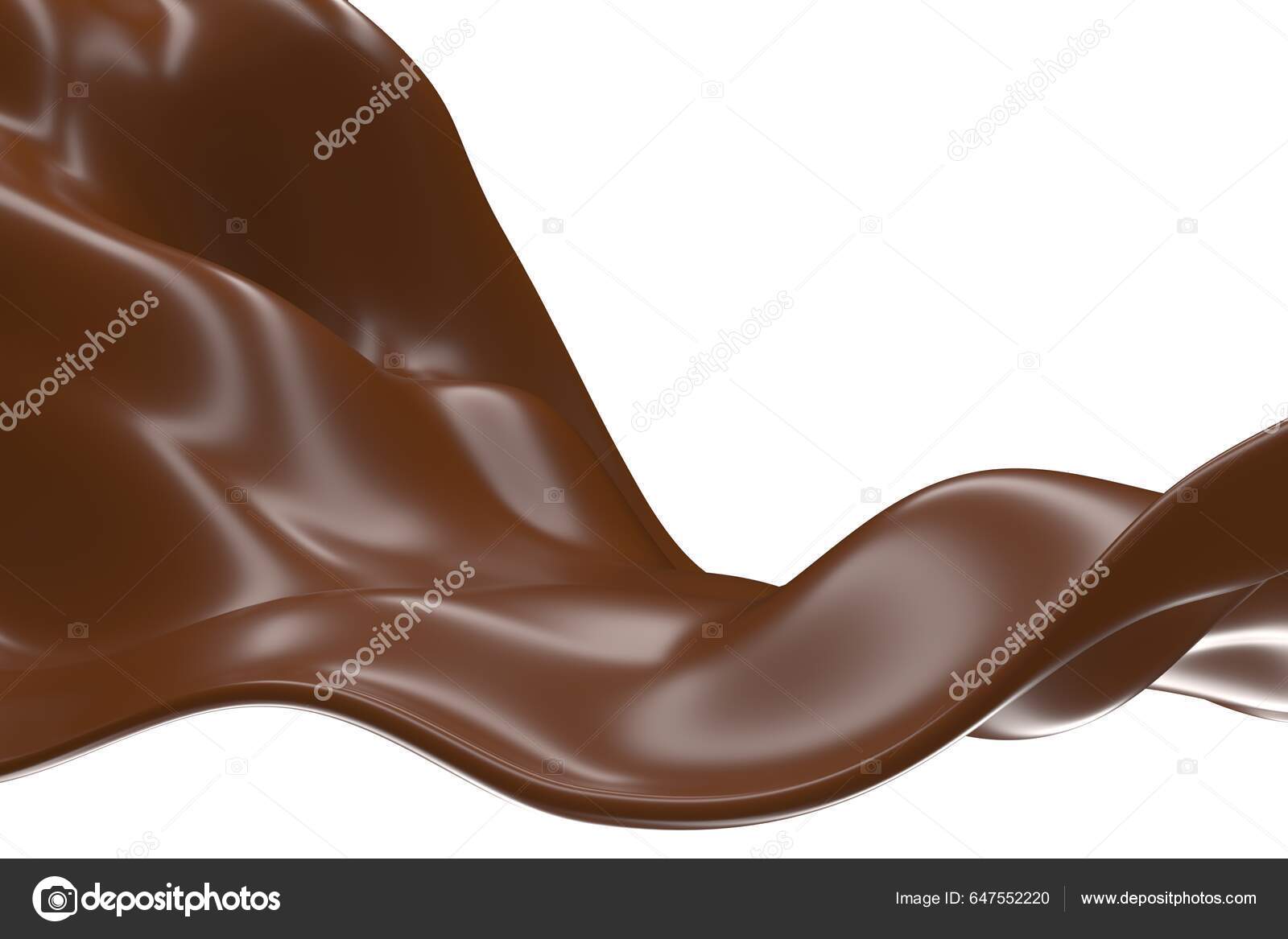 Splash Dark Chocolate Wave Flow Melted Cocoa Mass Rendering — Stock ...