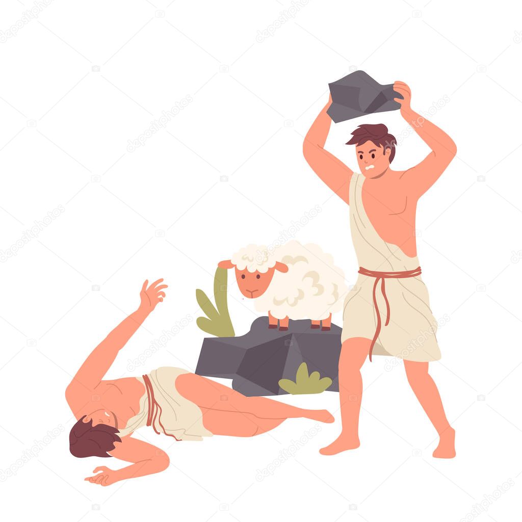 Caín matando a Abel primera escena dramática del crimen aislada sobre ...