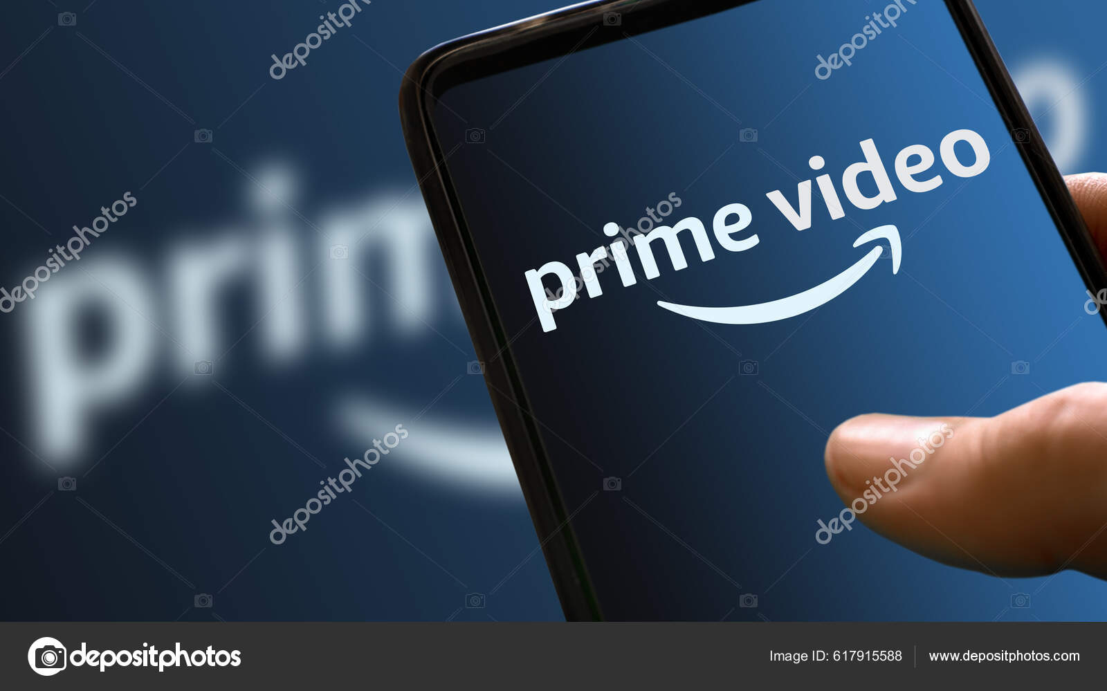 Prime Video Blue Logo Mobile Phone Display Ramp Color Background ...