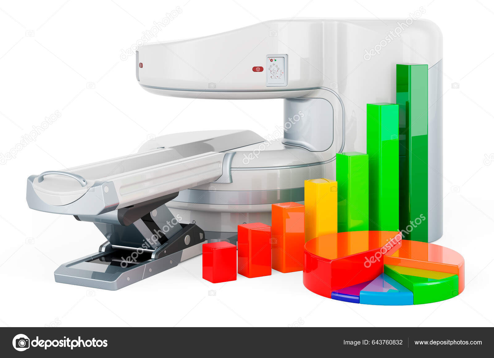 Abra Máquina Irm Con Gráfico Barras Crecimiento Gráfico Circular ...