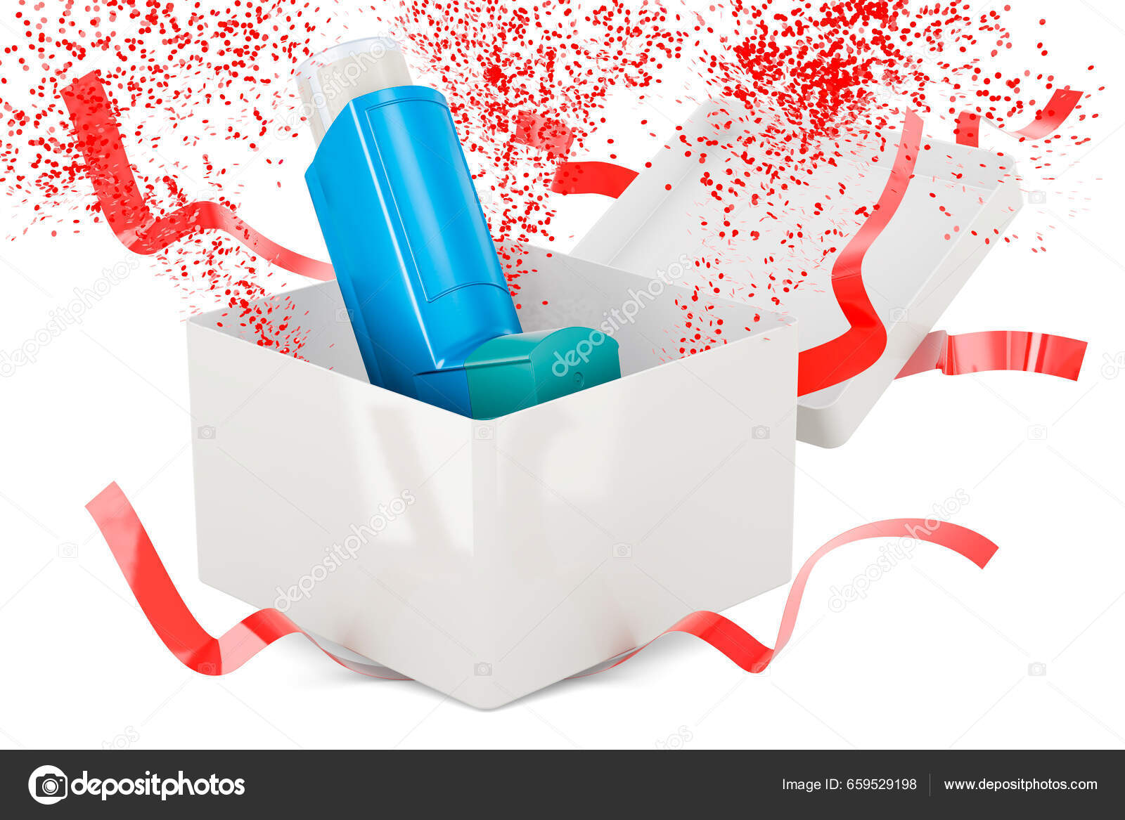 Metered Dose Inhaler Mdi Gift Box Rendering Isolated White Background ...