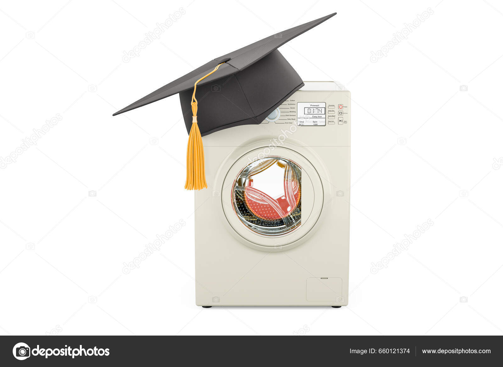Washing Machine Graduation Hat Rendering Isolated White Background ...