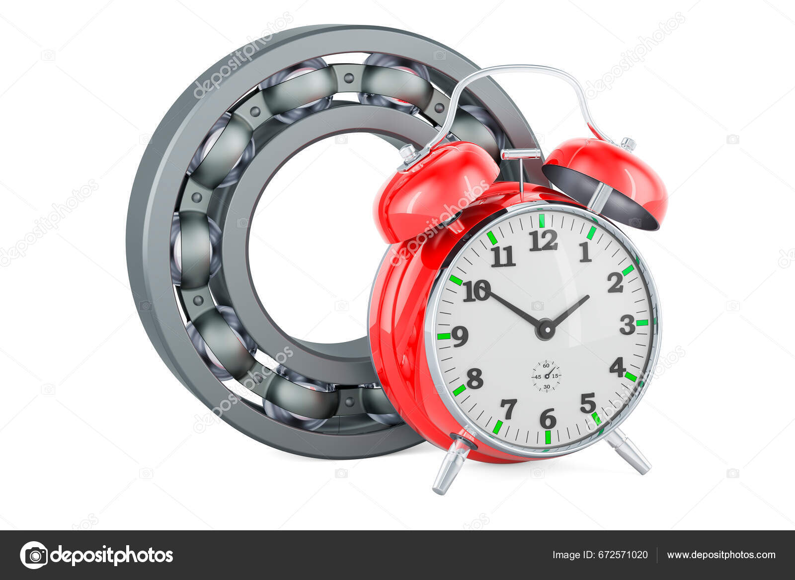 Ball Bearing Alarm Clock Rendering Isolated White Background — Stock ...