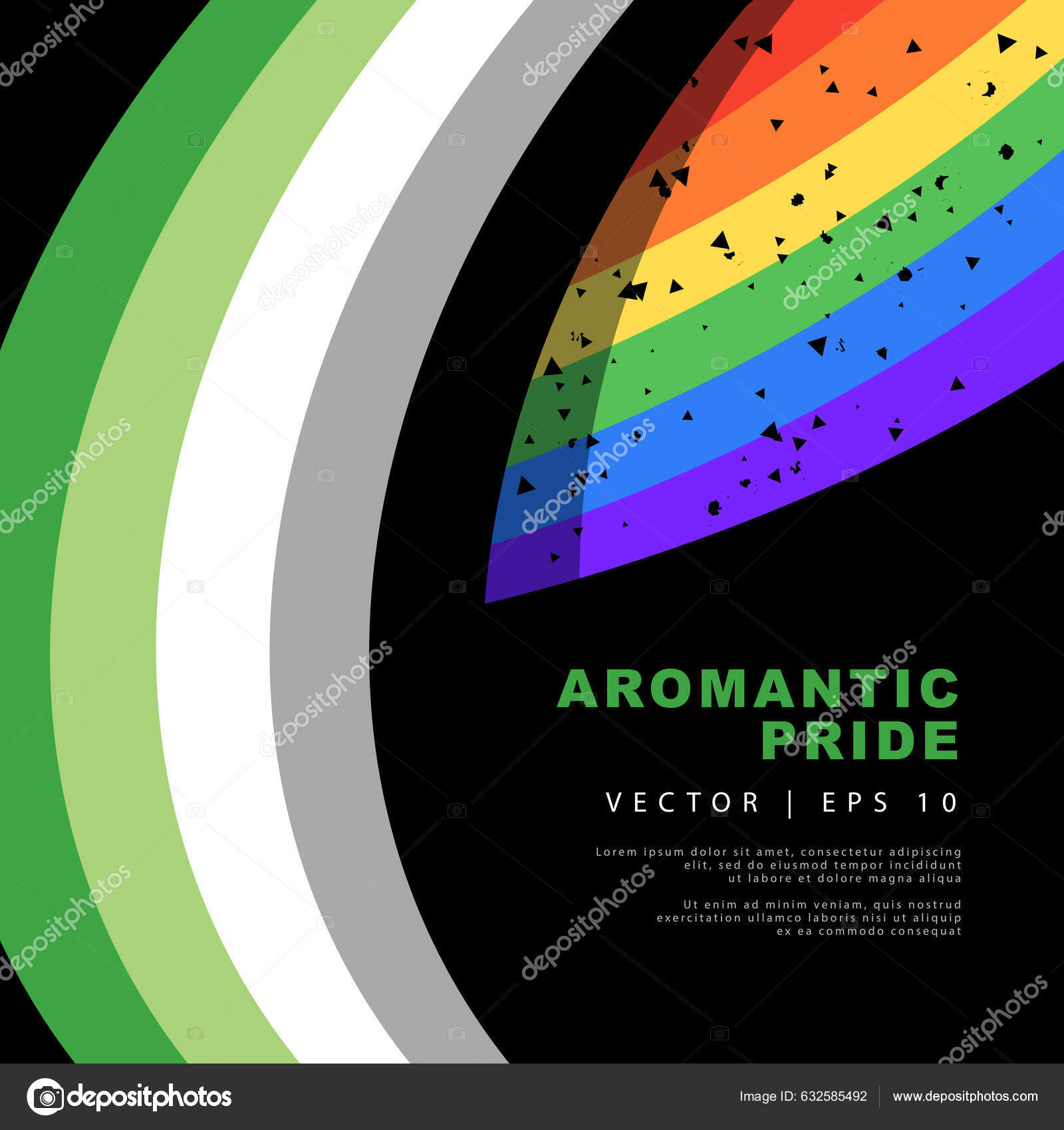 Lgbt Flag Flag Aromantic Pride Sexual Identification Vector ...