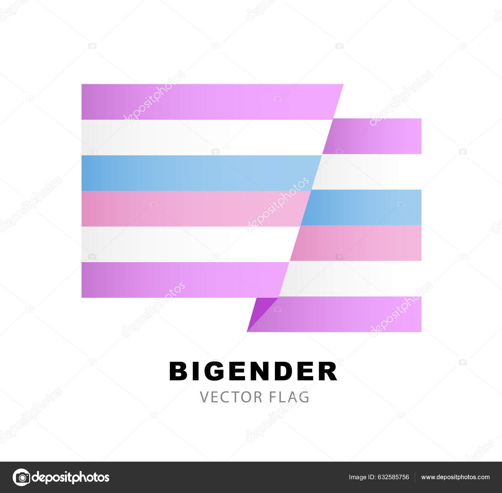 Flag Bigender Pride Colorful Logo One Lgbt Flags Sexual Identification