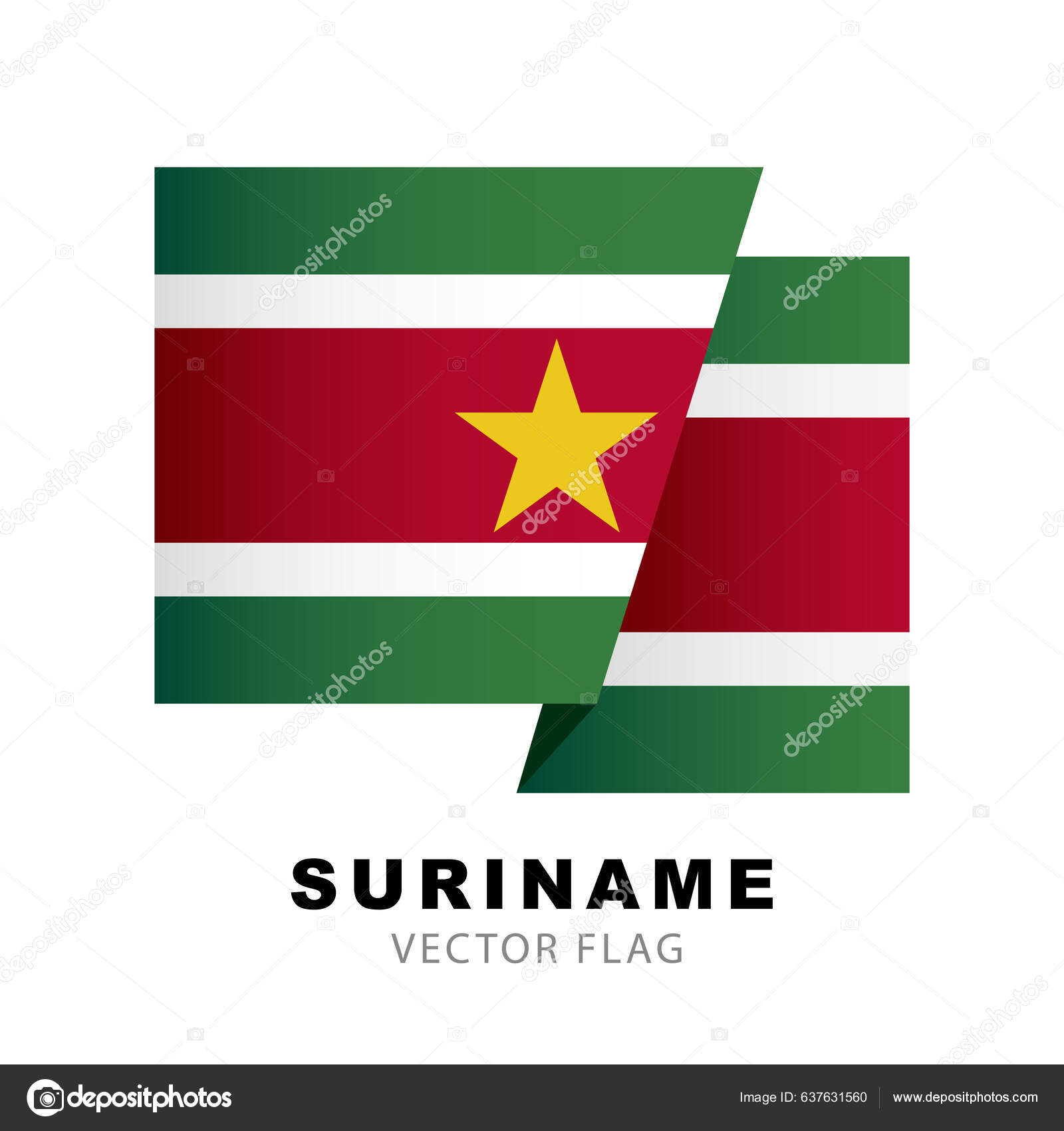 Flag Suriname Vector Illustration White Background Colorful Logo Surinamese Flag Stock Vector by ...