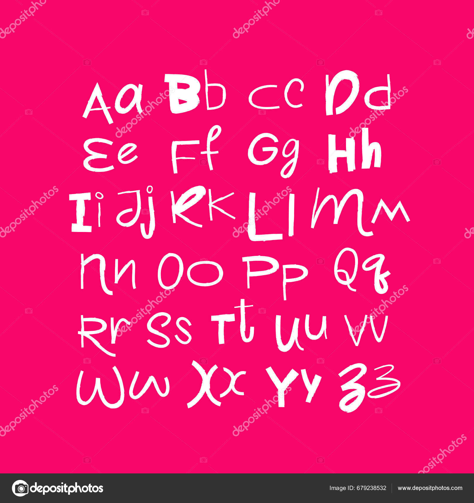 Alfabeto Latino Conjunto Letras Blancas Minúsculas Mayúsculas Sobre ...