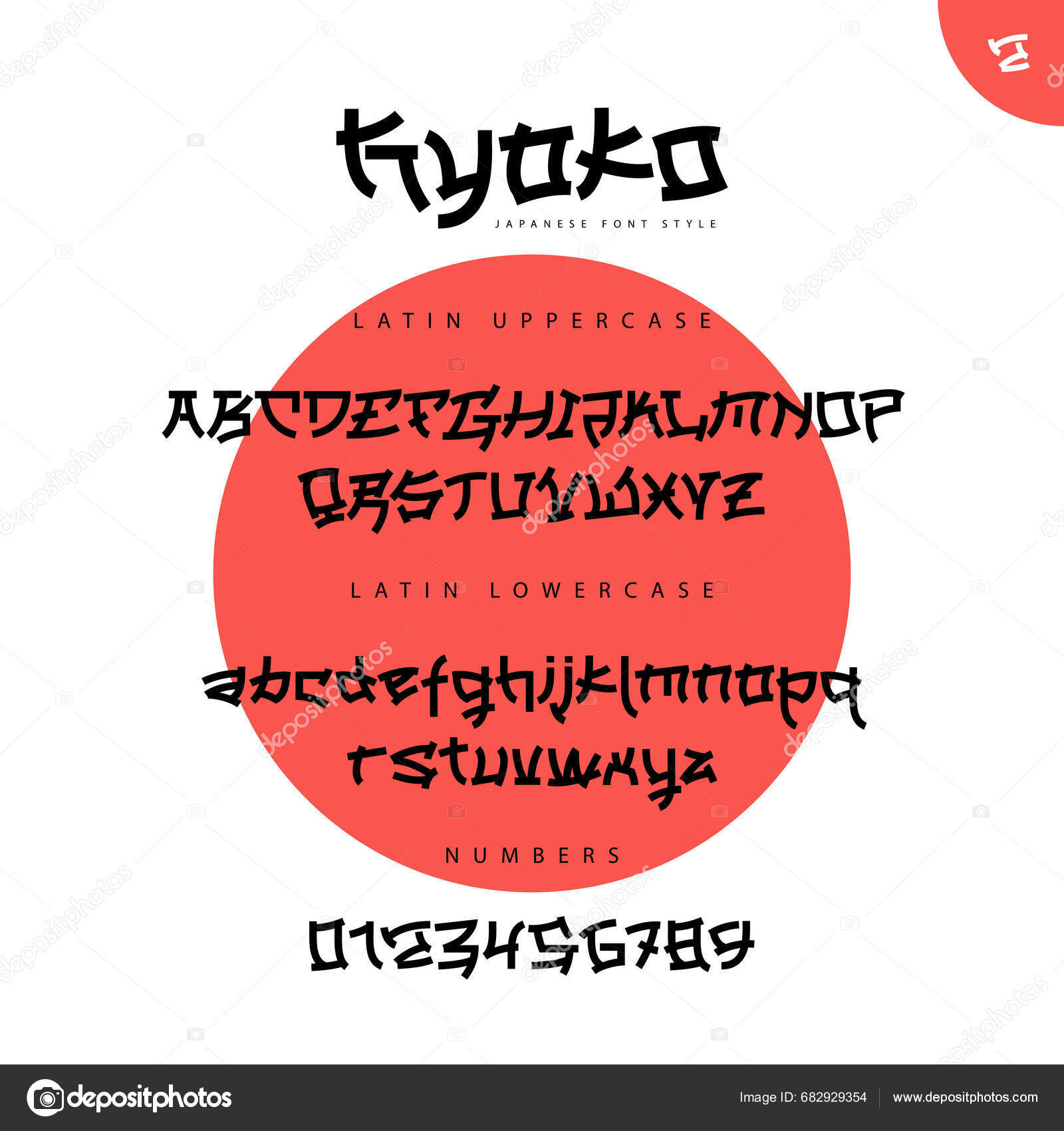 Laconic Font Japanese Style English Alphabet Font Inspired Japan ...