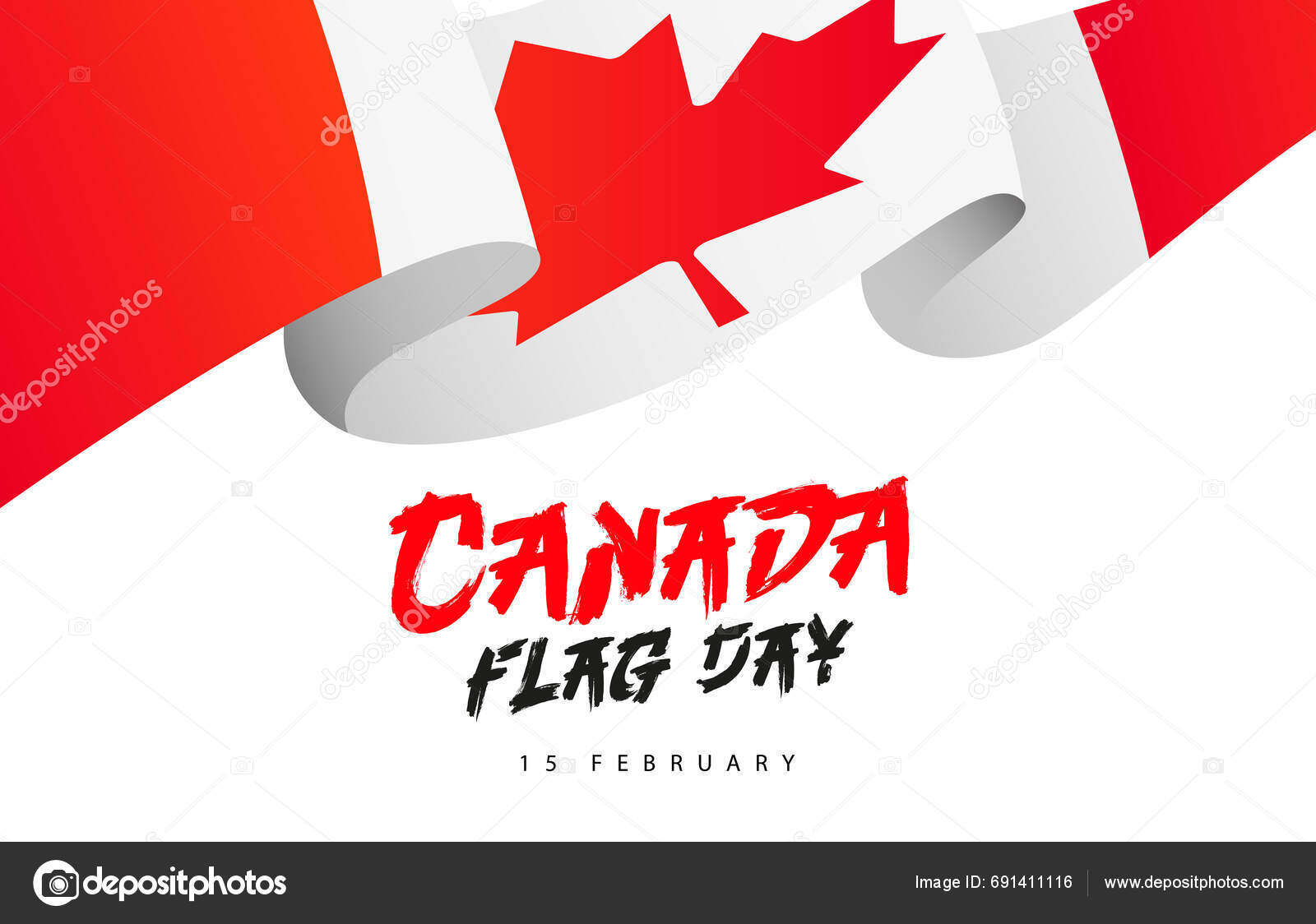 Stylish Lettering Canada's Flag Day February Canadian Flag Red Maple ...