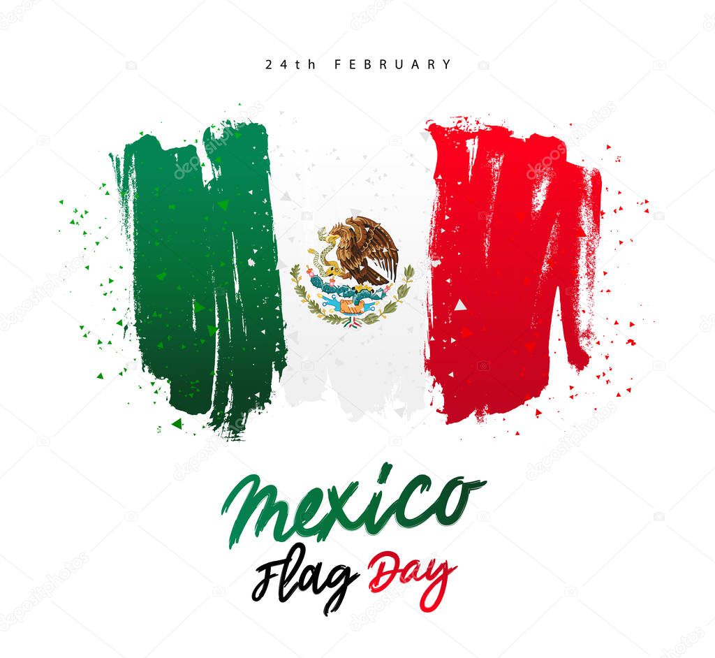 Hermosa bandera mexicana. Letras con estilo - Día de la Bandera ...