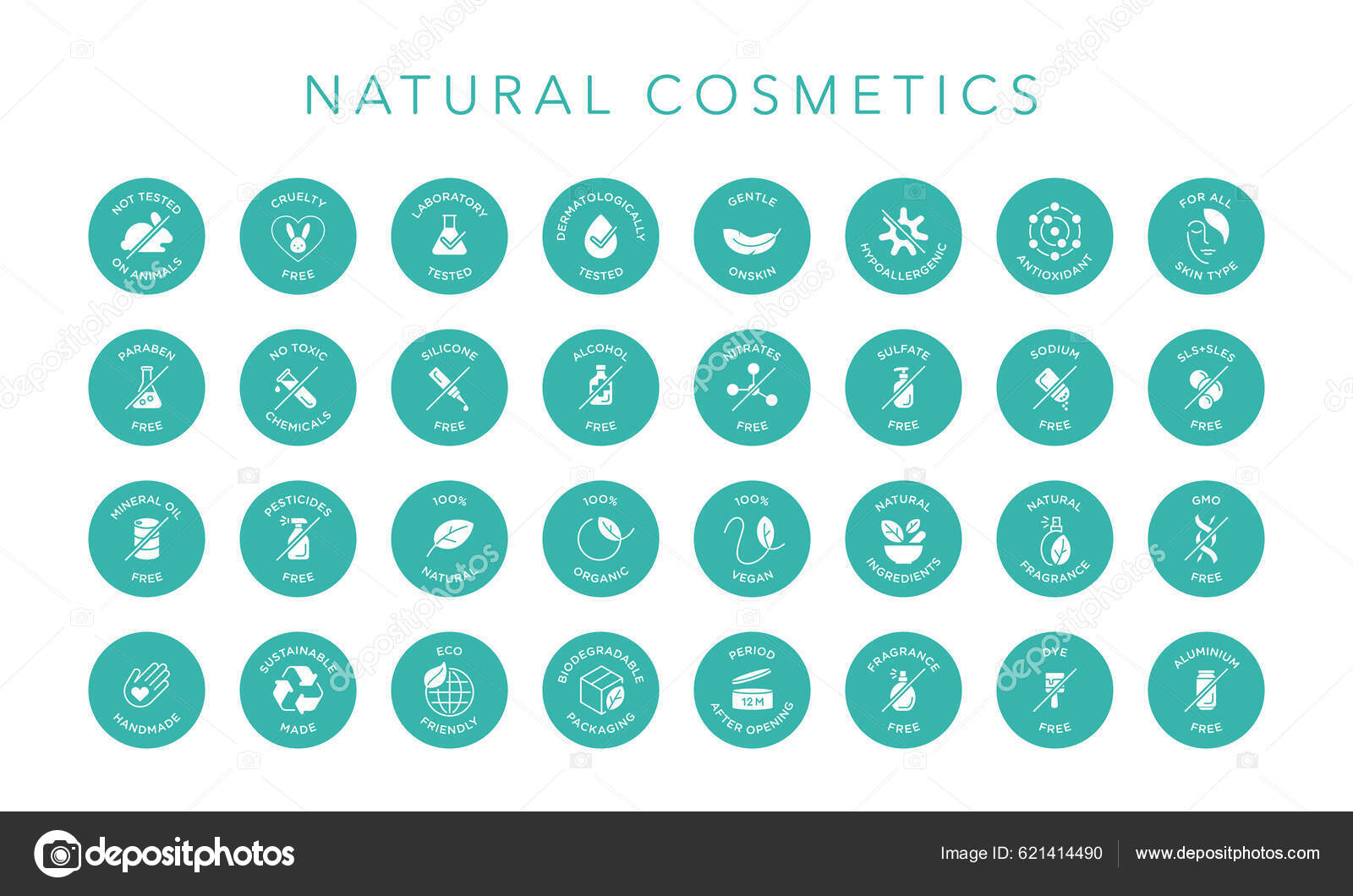 Natural Cosmetics Vector Badge Logo Icons Set Stock Vector by ©calin ...