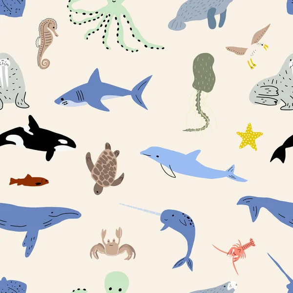 100,000 Seamless marine animals Vector Images | Depositphotos