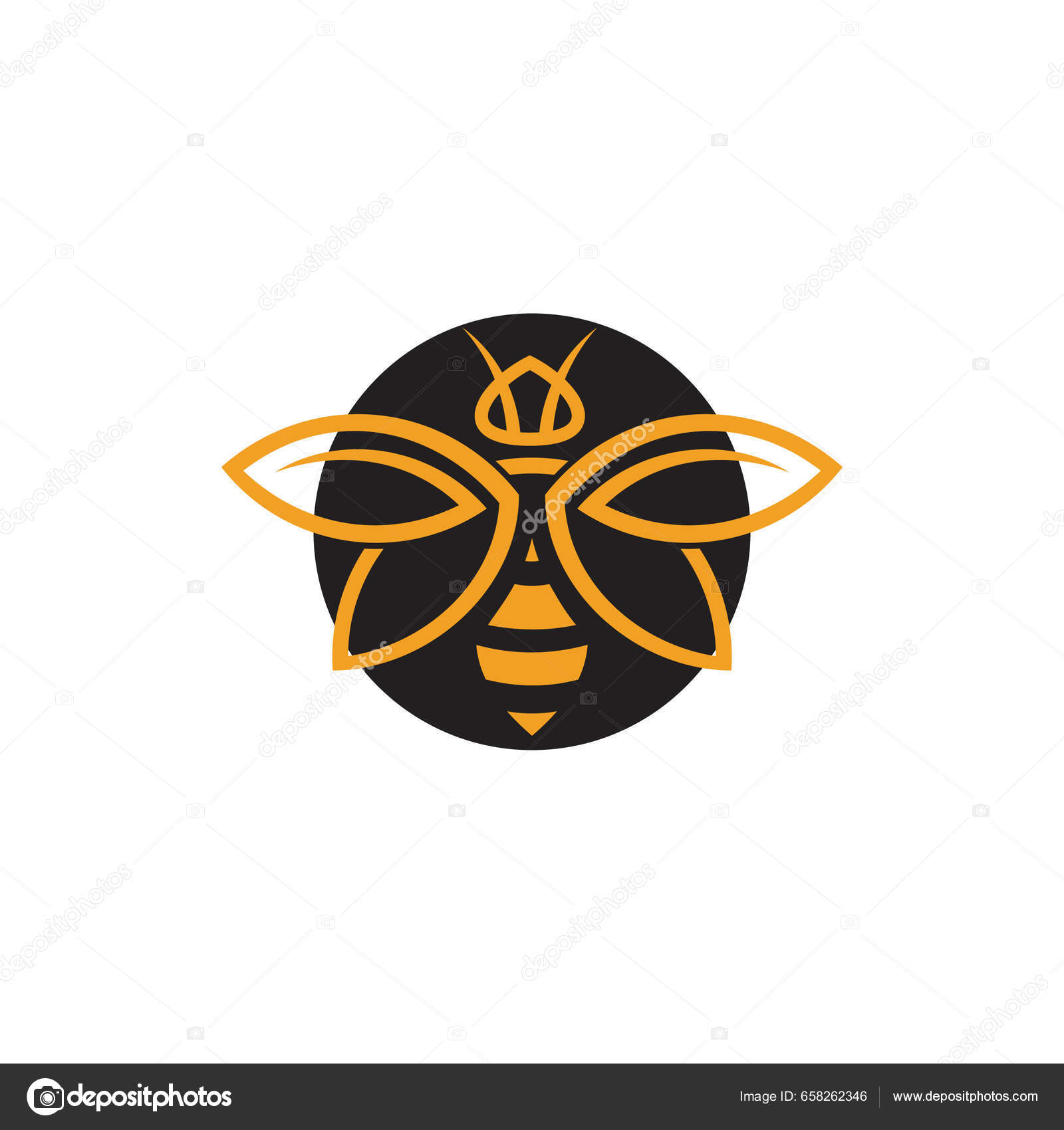 Bee Monogram Logo Honey Bee Label Honey Bee Brand Herbal Stock Vector ...