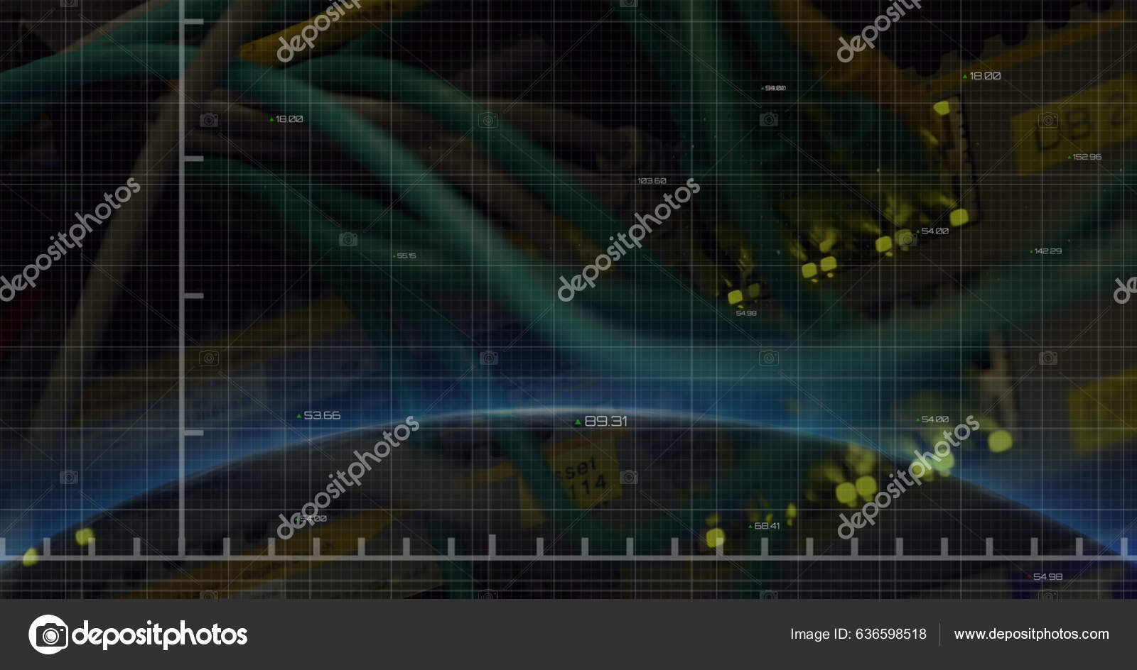 Composition Data Processing Globe Server Room Global Business Digital ...