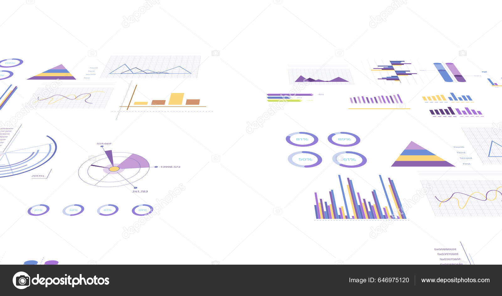 Image Colourful Graphs Data Processing White Background Global Business ...
