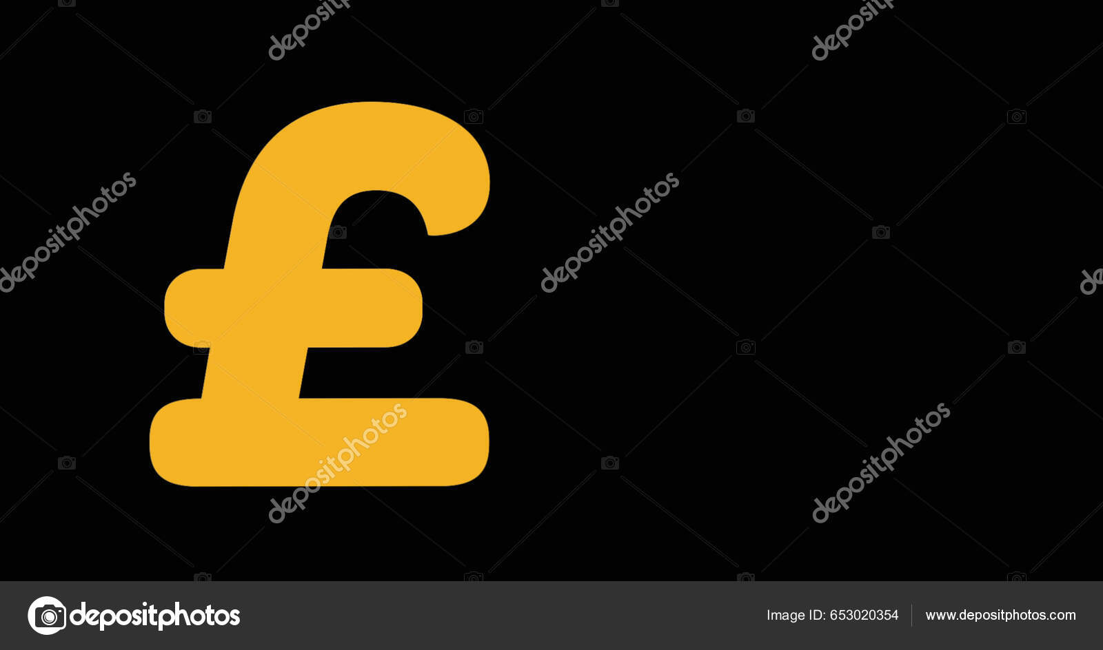 Composición Del Símbolo Pound Sobre Fondo Negro Con Espacio Copia ...