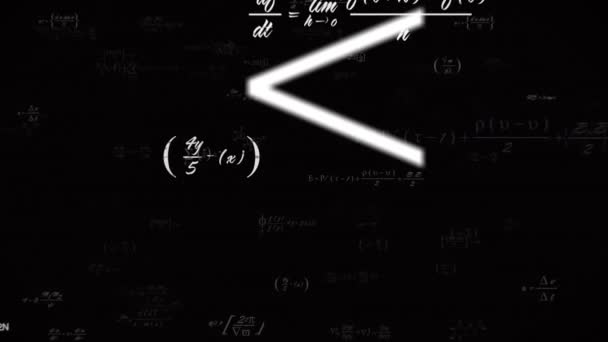 Animation Mathematical Equations Symbols Floating Grid Network Black ...