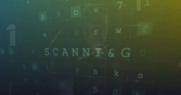 Animation Connected Icons Text Letters Symbols Numbers Abstract Background Digitally — Stock ...