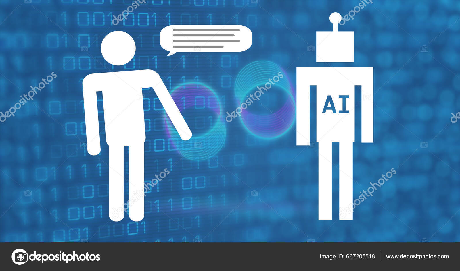 Composite Text Icons Binary Coding Dark Background Global Artificial ...