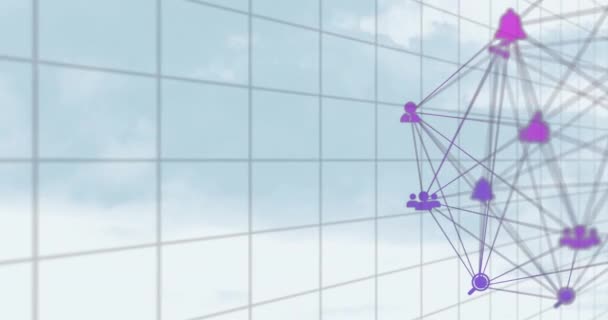 Animation Multiple Graphs Grid Connected People Bell Icons Forming ... Animation Multiple Graphs Grid Connected People Bell Icons Forming ...